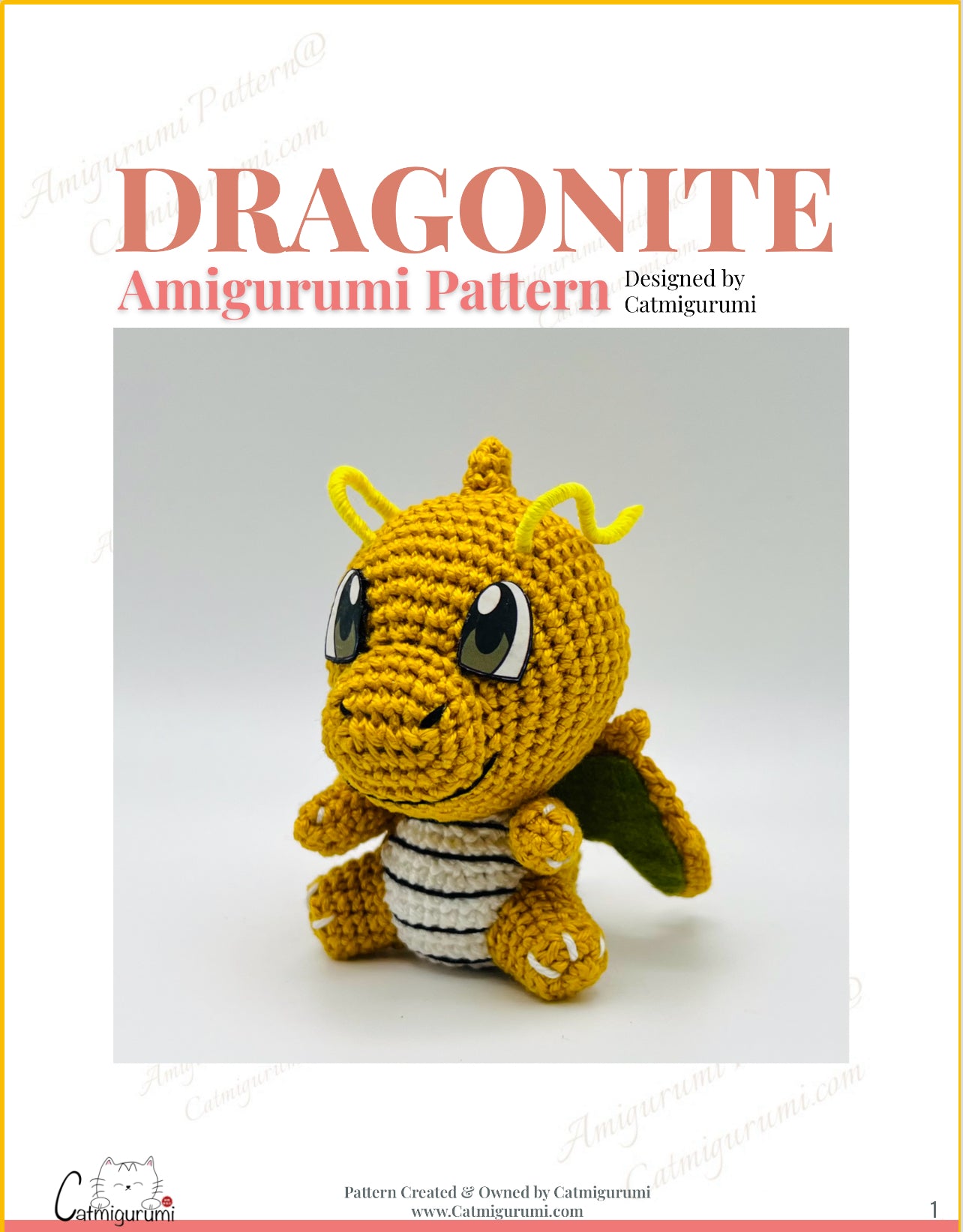 Amigurumi Crochet Pattern for Pokémon Dragonite (PDF Download ...